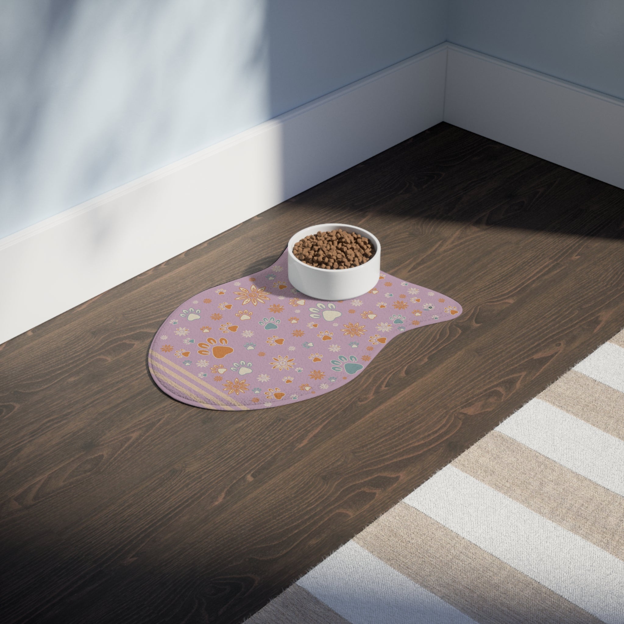 Wildbloom Walk Dog Feeding Mat in Pink | Nature & Nuzzle